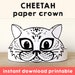 Cheetah Paper Crown Coloring Printable Kids Craft Africa Safari ...