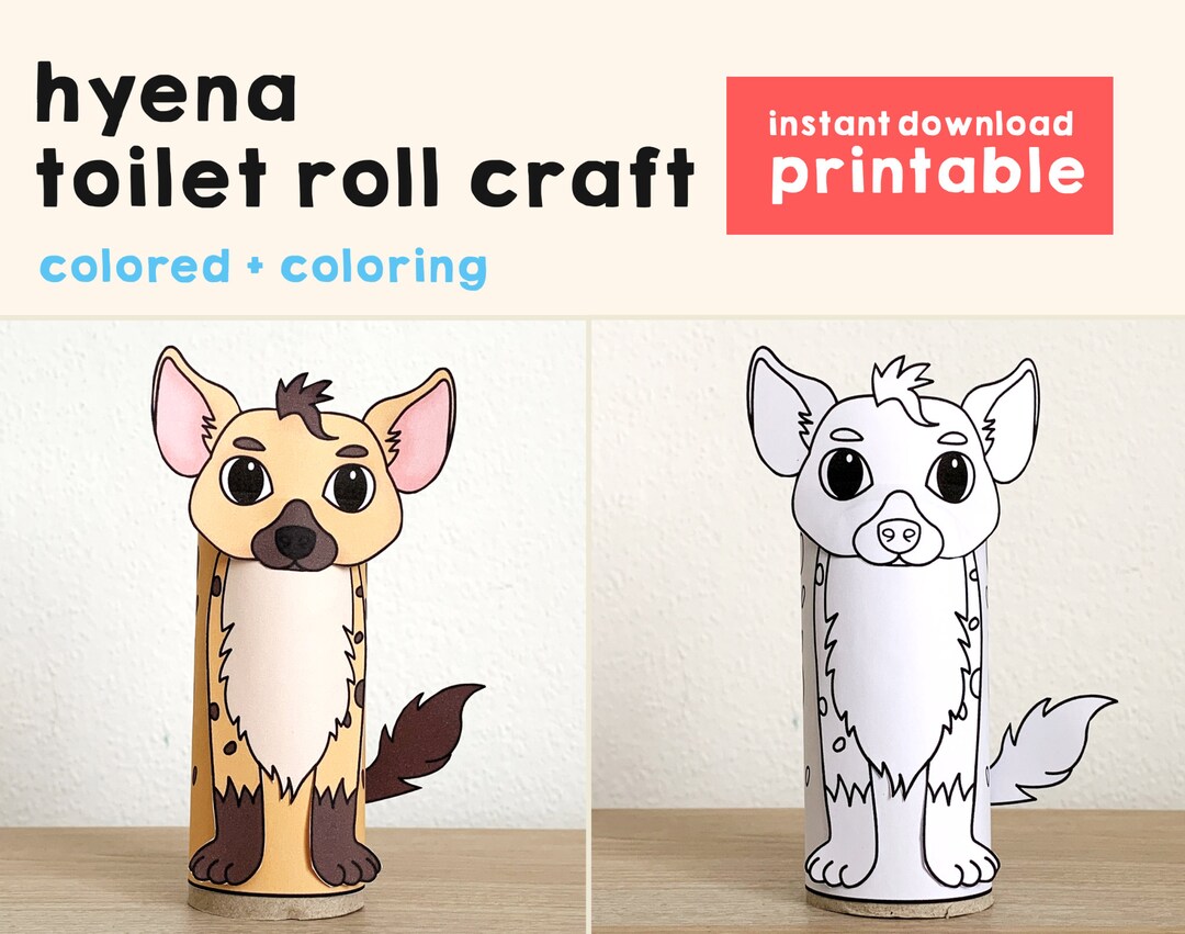 Hyena Toilet Paper Roll Craft African Animal Safari Party - Etsy