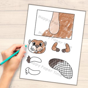 Beaver Toilet Paper Roll Craft Forest Woodland Party Coloring Printable ...