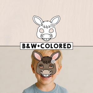 Donkey Mask Template Costume Kids Diy Farm Animal Party Fun Favor ...