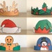 Christmas Paper Crowns Activity Printable Kids Craft Hats Winter ...