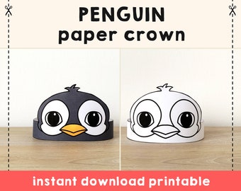 Polar Bear Paper Crown Party Coloring Paper Hat Printable Kids Craft ...