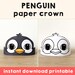 Penguin Paper Crown Party Coloring Paper Hat Printable Kids Craft Cute ...
