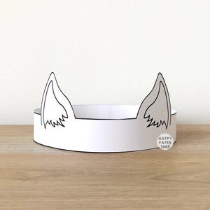 Cat Ears Paper Headband Crown Hat Craft Activity Kids Party Coloring ...