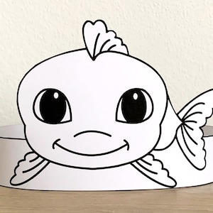 Goldfish Paper Crown Headband Pet Animal Printable Kids Craft Fish ...