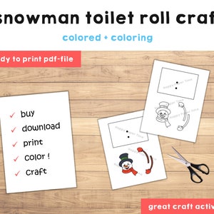 Snowman Toilet Paper Roll Craft Christmas Party Coloring Printable ...