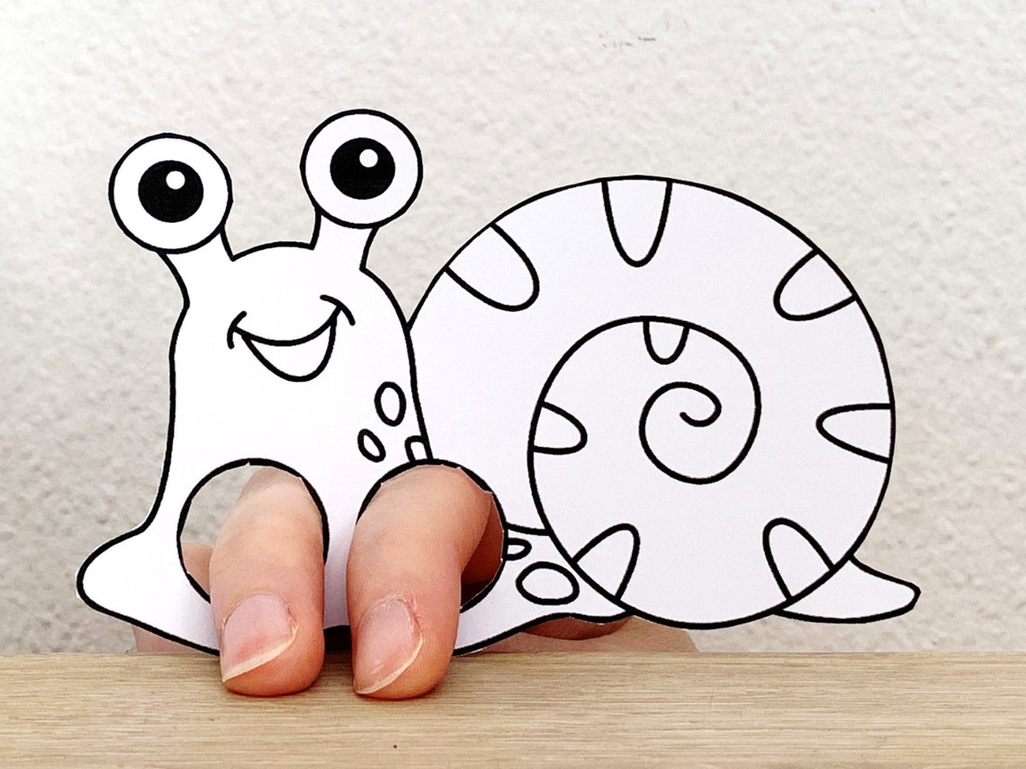 Snail Paper Craft Printable Finger Puppet Bug Template Kids - Etsy