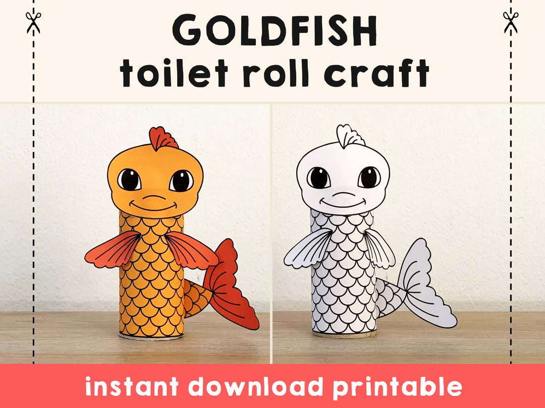 Goldfish Toilet Paper Roll Craft Fish Pets Animal Party Coloring ...