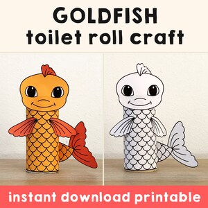Goldfish Toilet Paper Roll Craft Fish Pets Animal Party Coloring ...