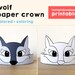 Wolf Paper Crown Coloring Printable Kids Craft Wolf Woodland | Etsy