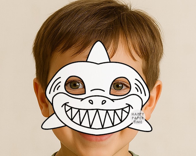Coloring Book Activity Shark Mask Printable Great White Shark Coloring ...