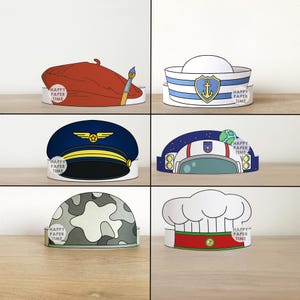 Community Helpers Paper Crowns Astronaut Pilot Chef Sailor Soldier ...