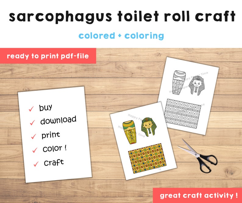 Sarcophagus Toilet Paper Roll Craft Ancient Egypt Party - Etsy