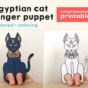 Egyptian Cat Paper Craft Printable Ancient Egypt Finger God - Etsy