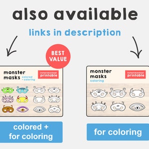 Monster Masks, Monster Costume Kids, Monster Party Printable Masks ...