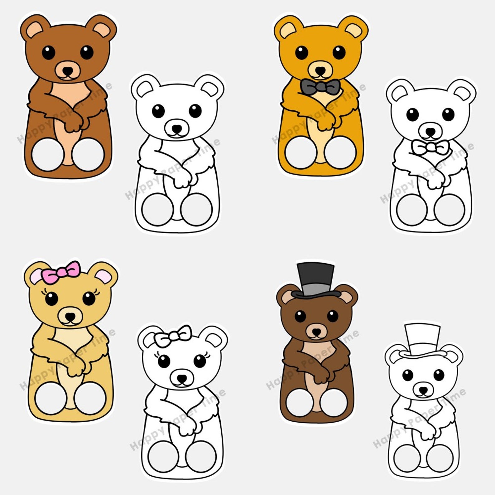 Bear Paper Craft Printable Woodland Animal Finger Puppet Kids Craft ...