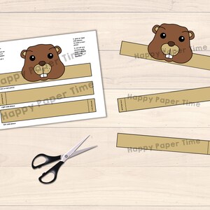 Groundhog Day Paper Crown Party Printable Kids Craft Spring Costume ...