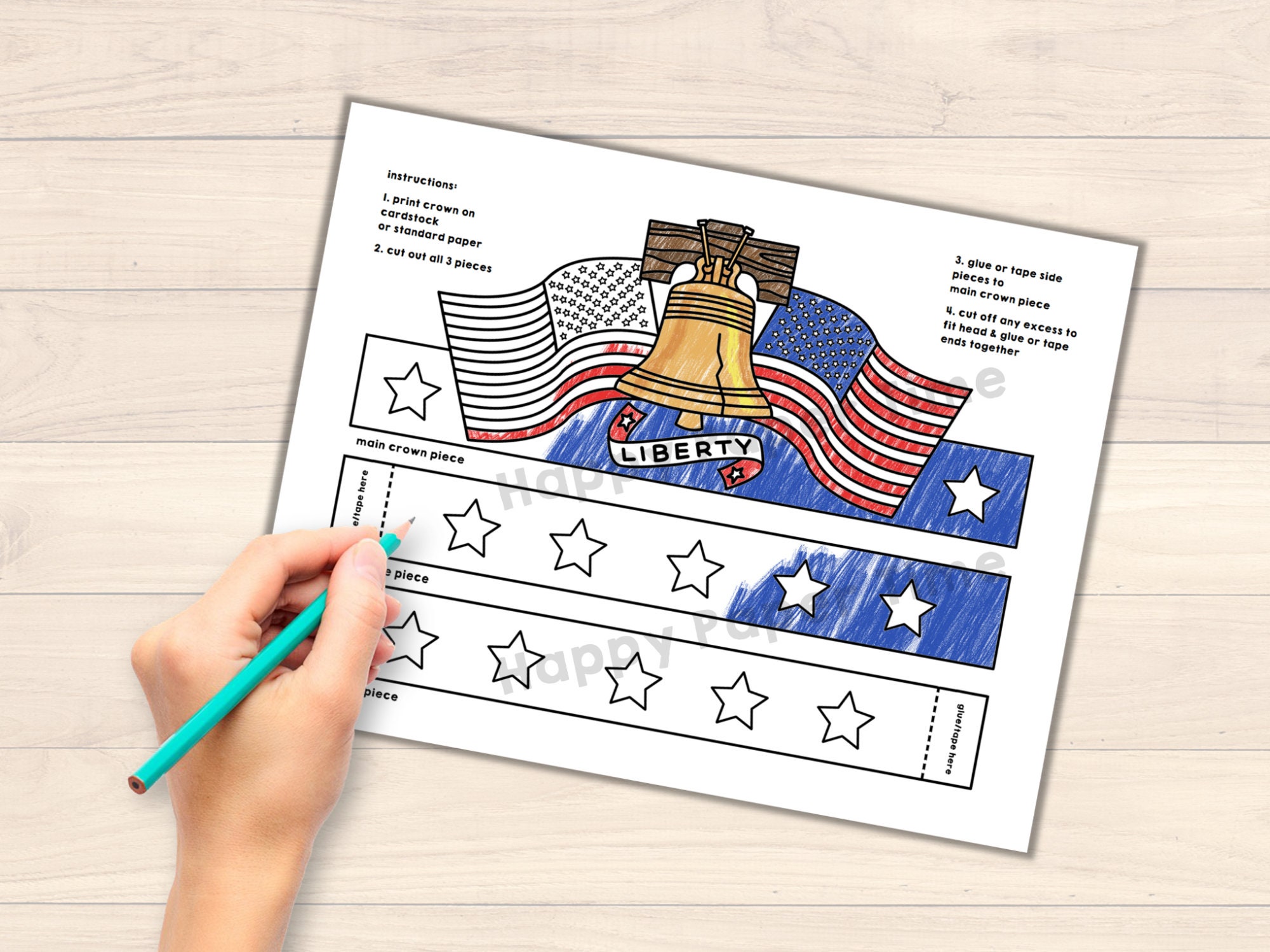 Liberty Bell Paper Crown 4th of July America Patriotic - Etsy