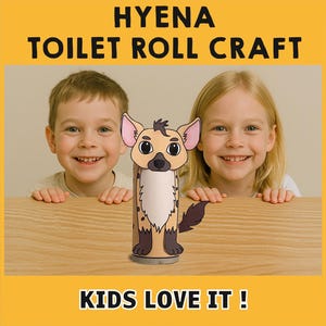Hyena Toilet Paper Roll Craft African Animal Safari Party Coloring ...