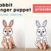 Rabbit Bunny Paper Craft Printable Farm Animal Finger Puppet Kids Craft ...