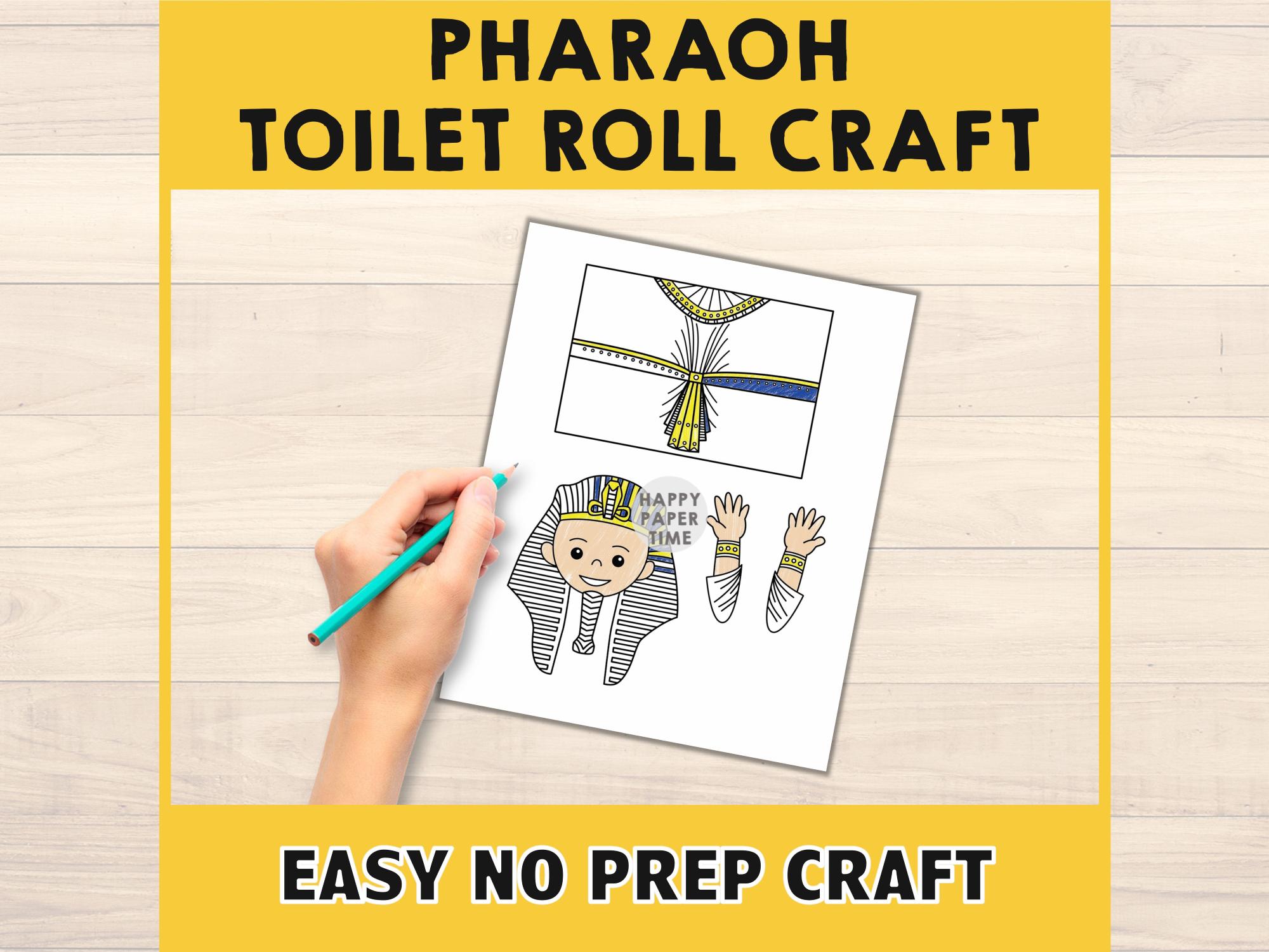 Pharaoh Toilet Paper Roll Craft Ancient Egypt Party Coloring Printable ...