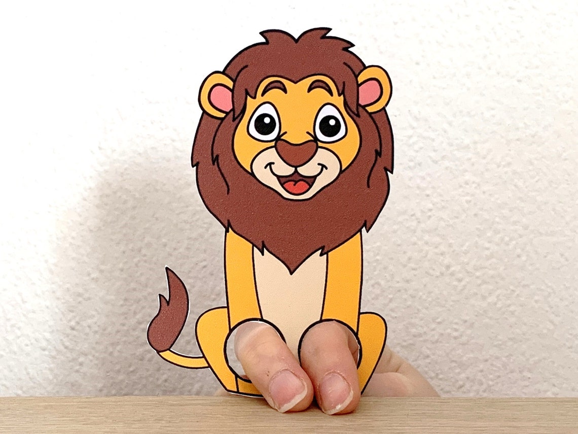 Lion Paper Craft Printable African Animal Finger Puppet Kids Craft ...