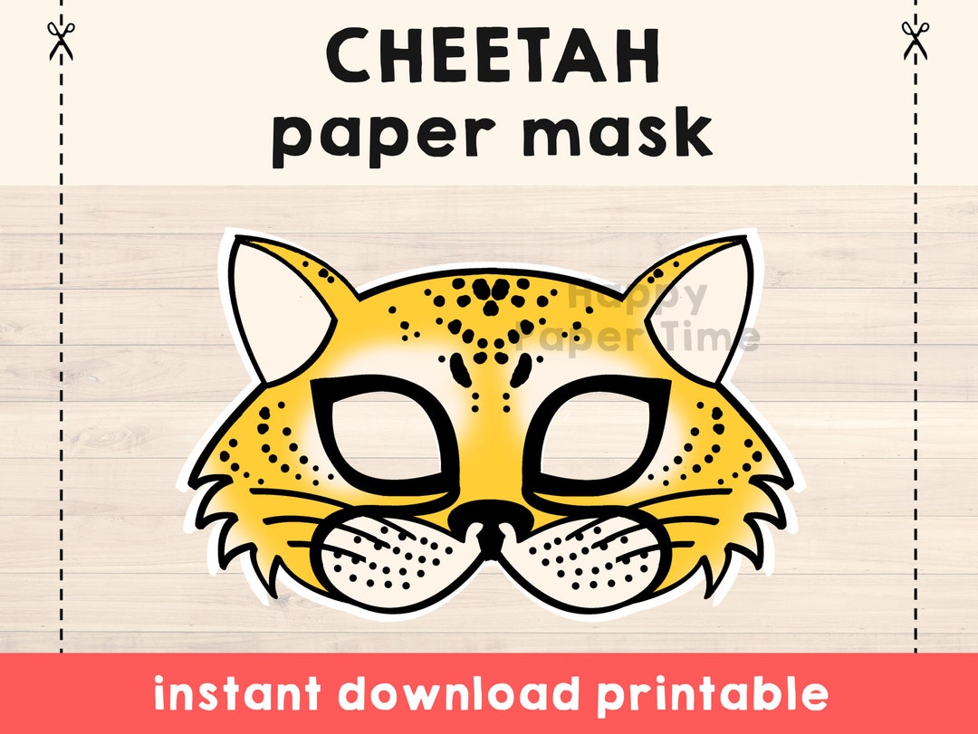 Cheetah Party Favor Mask Printable Cheetah Costume Mask Jungle Animal ...
