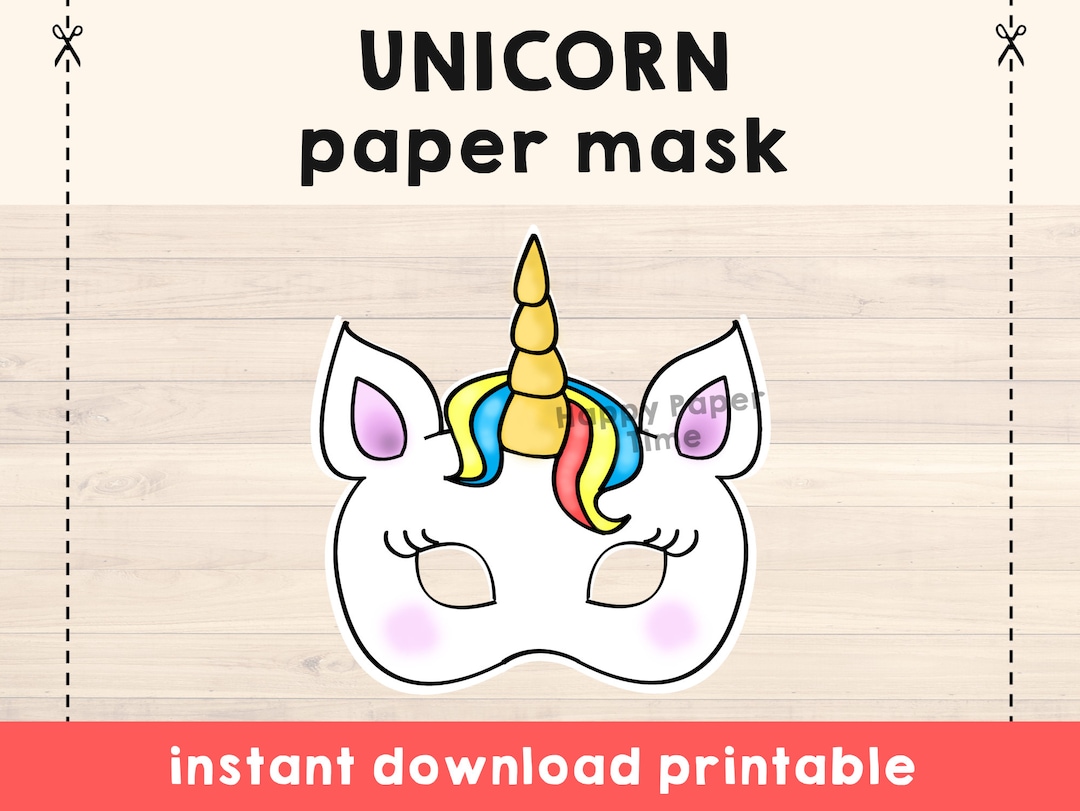 Unicorn Mask Unicorn Printable Mask Unicorn Party Favor Unicorn Costume ...