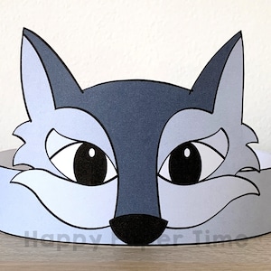 Wolf Paper Crown Party Printable Kids Craft Woodland Birthday Gift ...