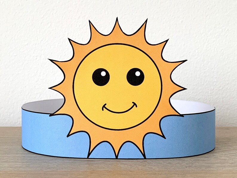 Sun Paper Crowns Astronomy Summer Spring Printable Kids Craft | Etsy