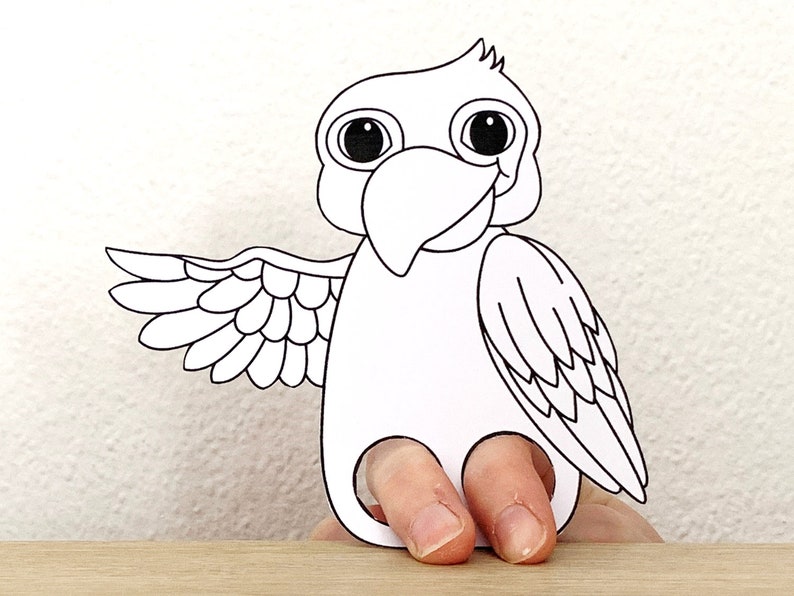 Parrot Paper Craft Printable Pet Animal Finger Puppet Bird - Etsy