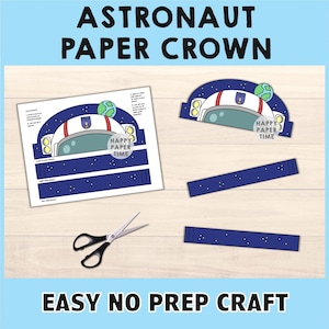 Astronaut Helmet Paper Crown Space Astronomy Party Printable Headband ...