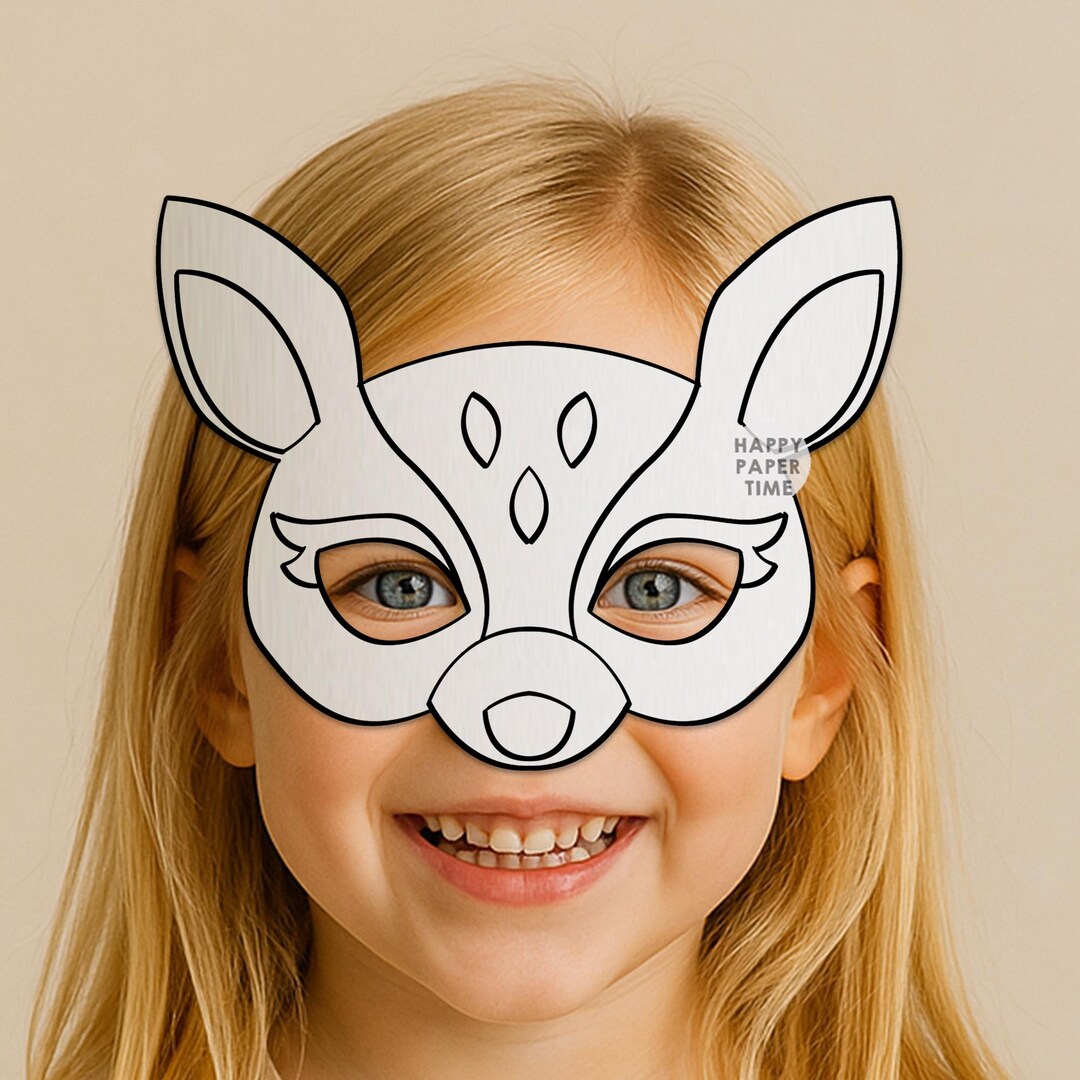 Deer Mask Printable Deer Party Printable Gift Deer Costume Deer Paper ...