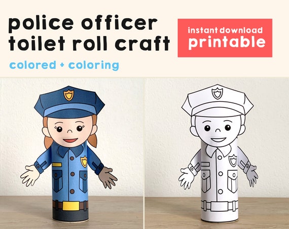 Police Officer Toilet Paper Roll Craft Policeman Party | Etsy