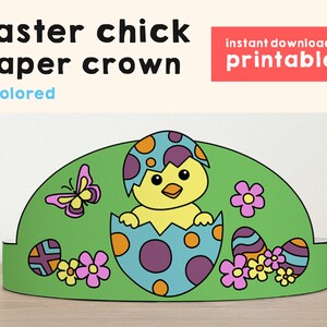 Easter Chick Eggs Hat Paper Crown Headband Easter Cut Out Party ...