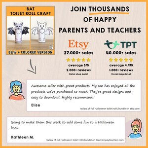 Bat Toilet Paper Roll Craft Halloween Spooky Party Coloring Printable ...