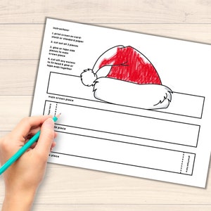 Santa Paper Crown Hat Christmas Winter Holiday Party Coloring Printable ...