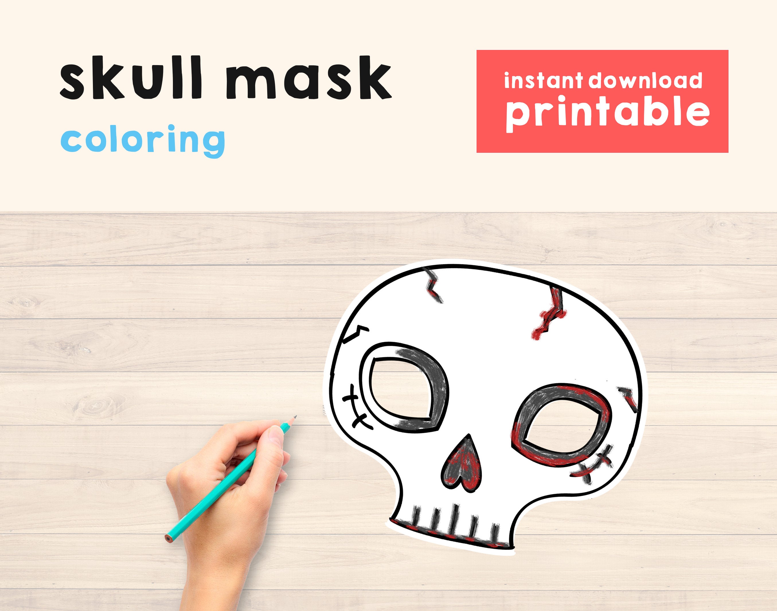 Skull Mask Kids Skeleton Costume Halloween Skull Mask Diy - Etsy