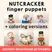 Nutcracker Christmas Winter Paper Craft Printable Finger Puppet ...