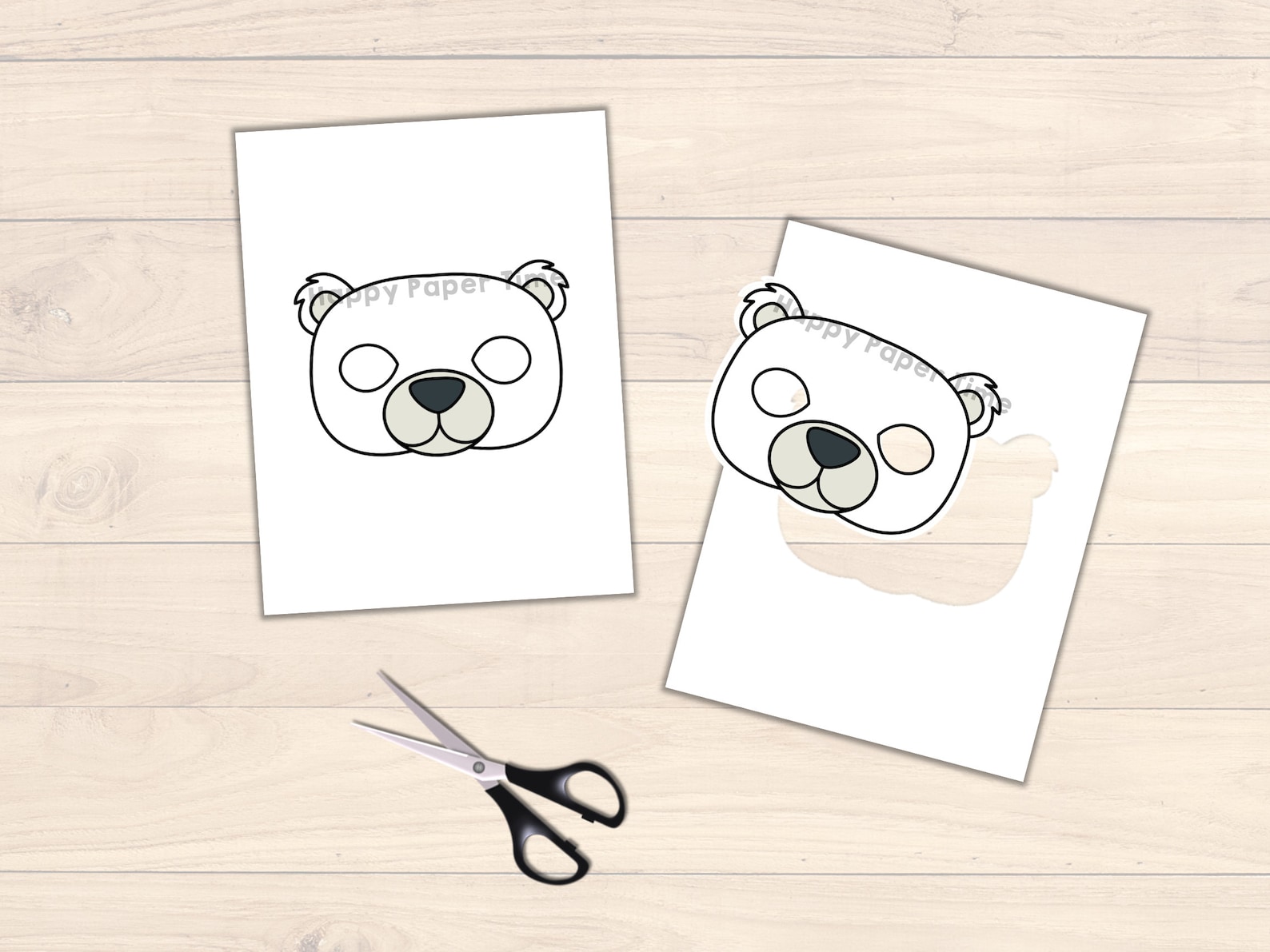 Polar Bear Mask Paper Craft Costume Diy Polar Animal Mask Template ...