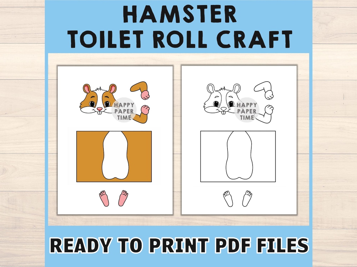 Hamster Toilet Paper Roll Craft Rodent Pets Animal Party Coloring ...