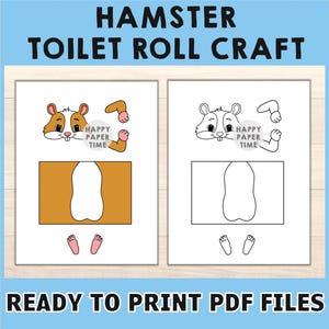 Hamster Toilet Paper Roll Craft Rodent Pets Animal Party Coloring ...