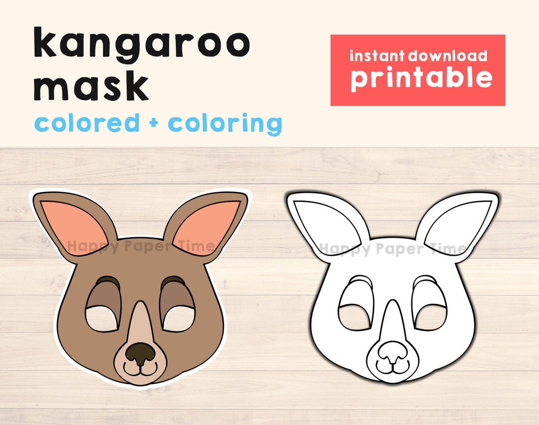 Kangaroo Mask Kangaroo Costume Australian Animal Mask Kangaroo Party ...