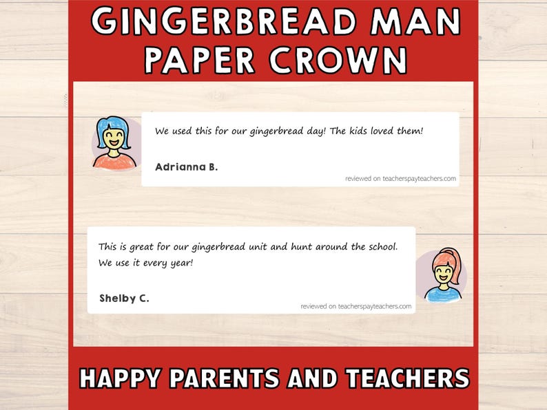 Gingerbread Man Paper Crown Hat Christmas Winter Holiday Party Coloring ...