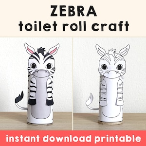 Zebra Toilet Paper Roll Craft African Animal Safari Party Coloring ...