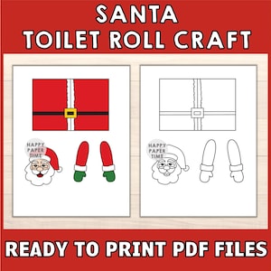 Santa Claus Toilet Paper Roll Craft Christmas Party Coloring Printable ...