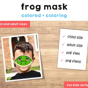 Frog Mask Template Costume Kids Diy Pond Animal Party Fun Favor ...