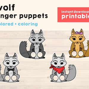 Wolf Puppet Paper Craft Printable Finger Puppet Kids Craft - Etsy
