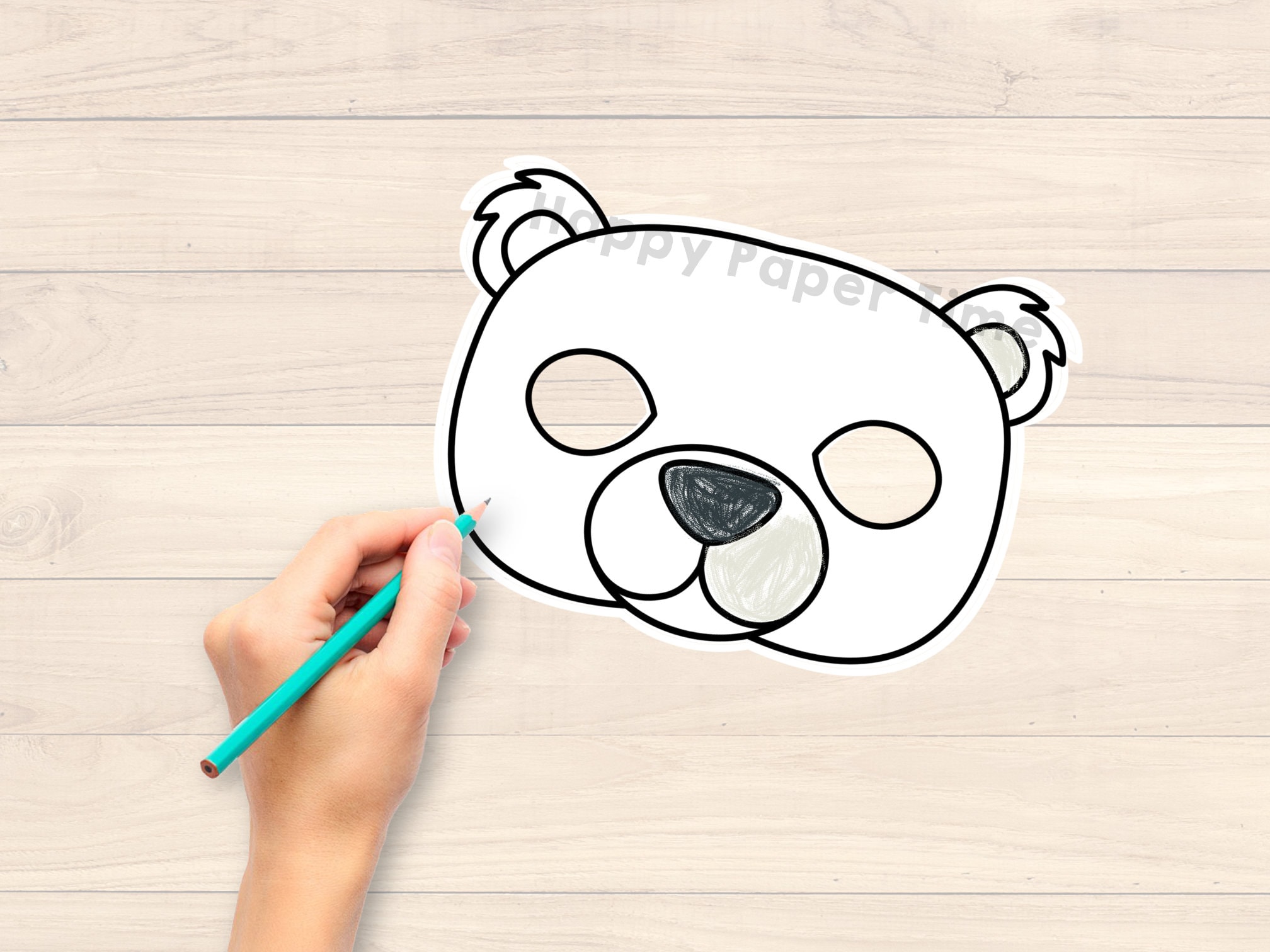 Polar Bear Mask Paper Craft Costume Diy Polar Animal Mask - Etsy