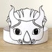 Triceratops Paper Crown Party Coloring Printable Kids Craft Dinosaur ...